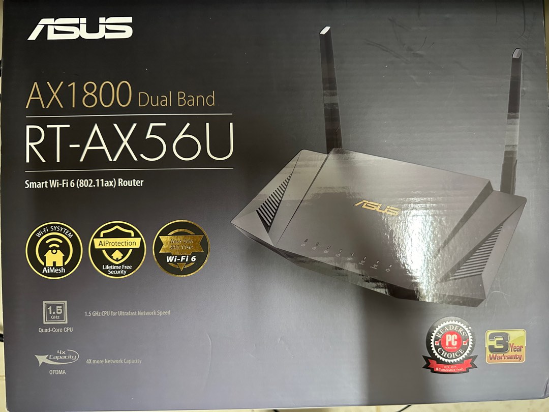 ASUS RT-AX56U AX1800 WIFI6 Router, 電腦＆科技, 電腦周邊及配件, Wifi及上網相關產品 - Carousell