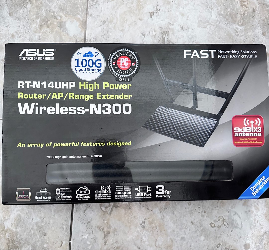 Asus RT-N14UHP high power router wireless-N300, Computers & Tech, Parts ...