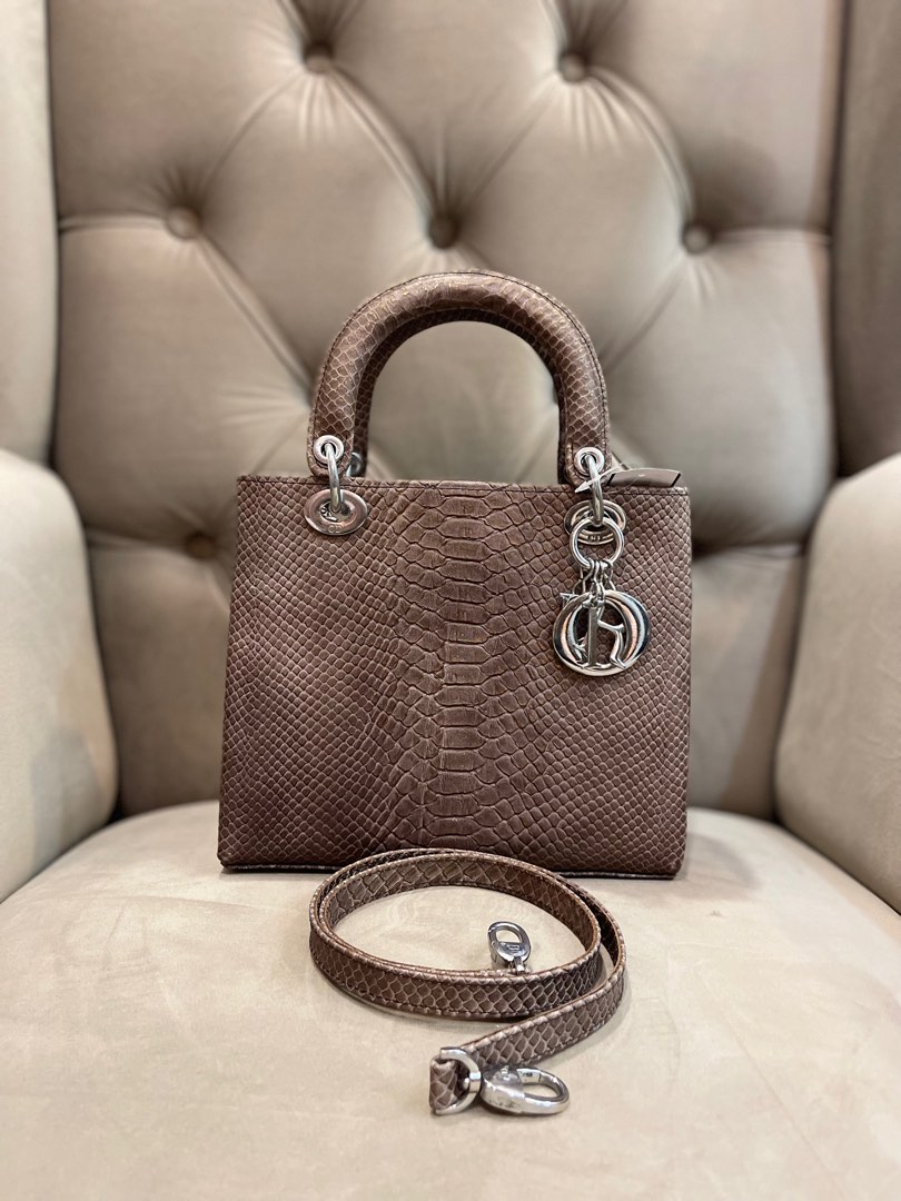 AUTHENTIC LADY DIOR RARE SNAKE WITH SLING, Luxury, Bags & Wallets on ...