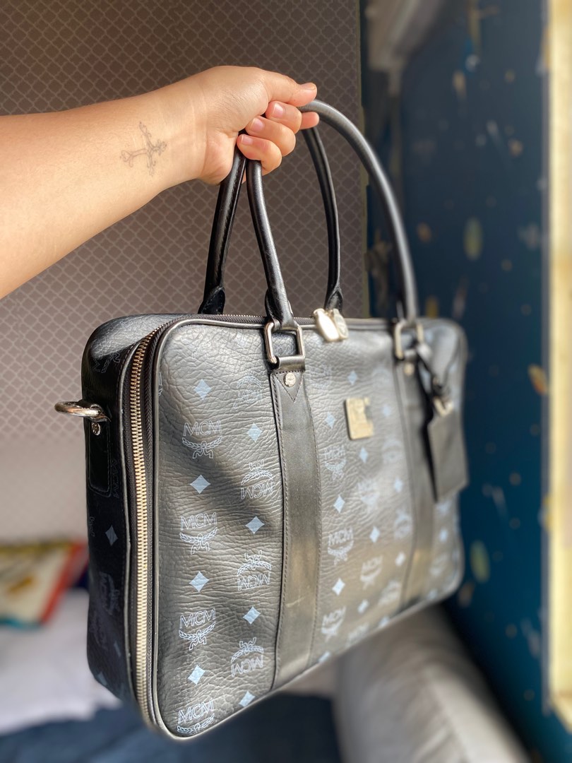 Authentic MCM Laptop bag, Luxury, Bags & Wallets on Carousell
