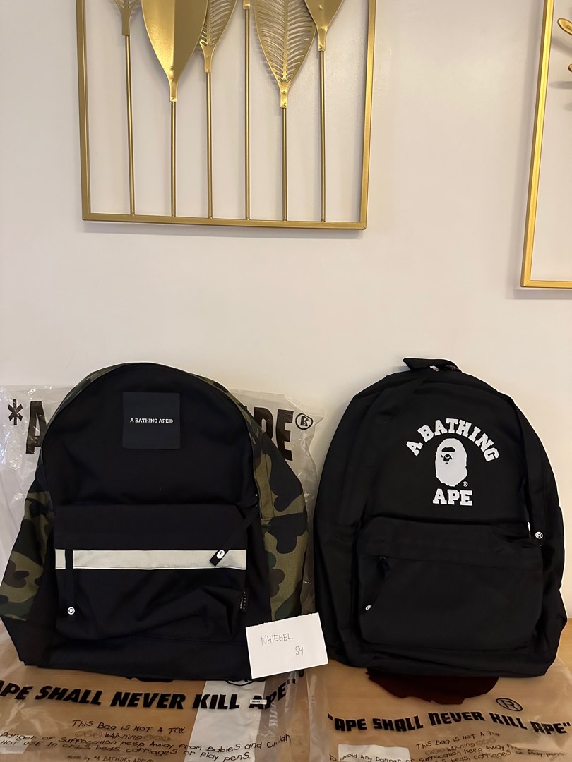 Bape bathing ape backpack, Men's Fashion, Bags, Backpacks on Carousell