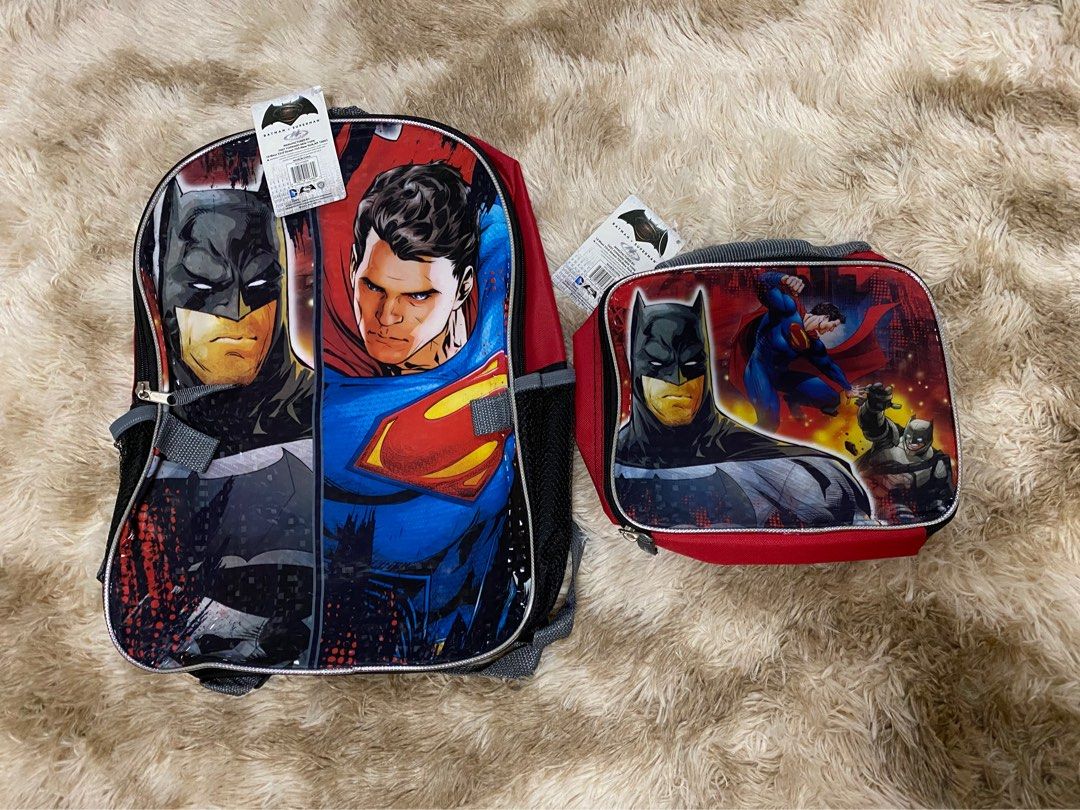 Batman & Superman school bag set, Babies & Kids, Babies & Kids Fashion ...