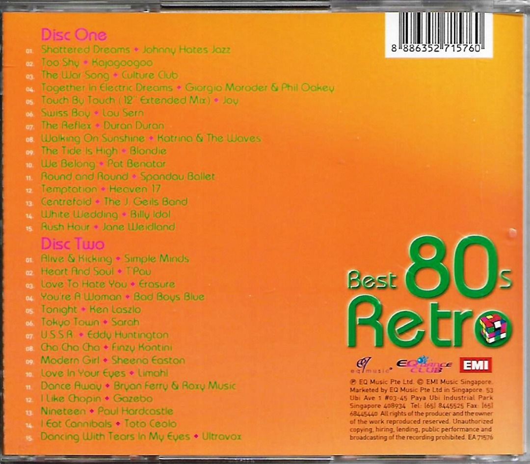 Best 80s Retro Vol.2 Classic Hits 2CD Original Artistes Recordings ...