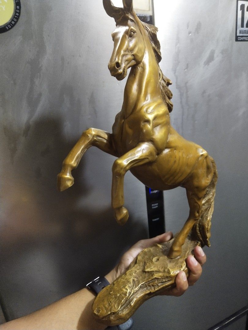 Brass victory horse statue display, Hobbies & Toys, Memorabilia ...