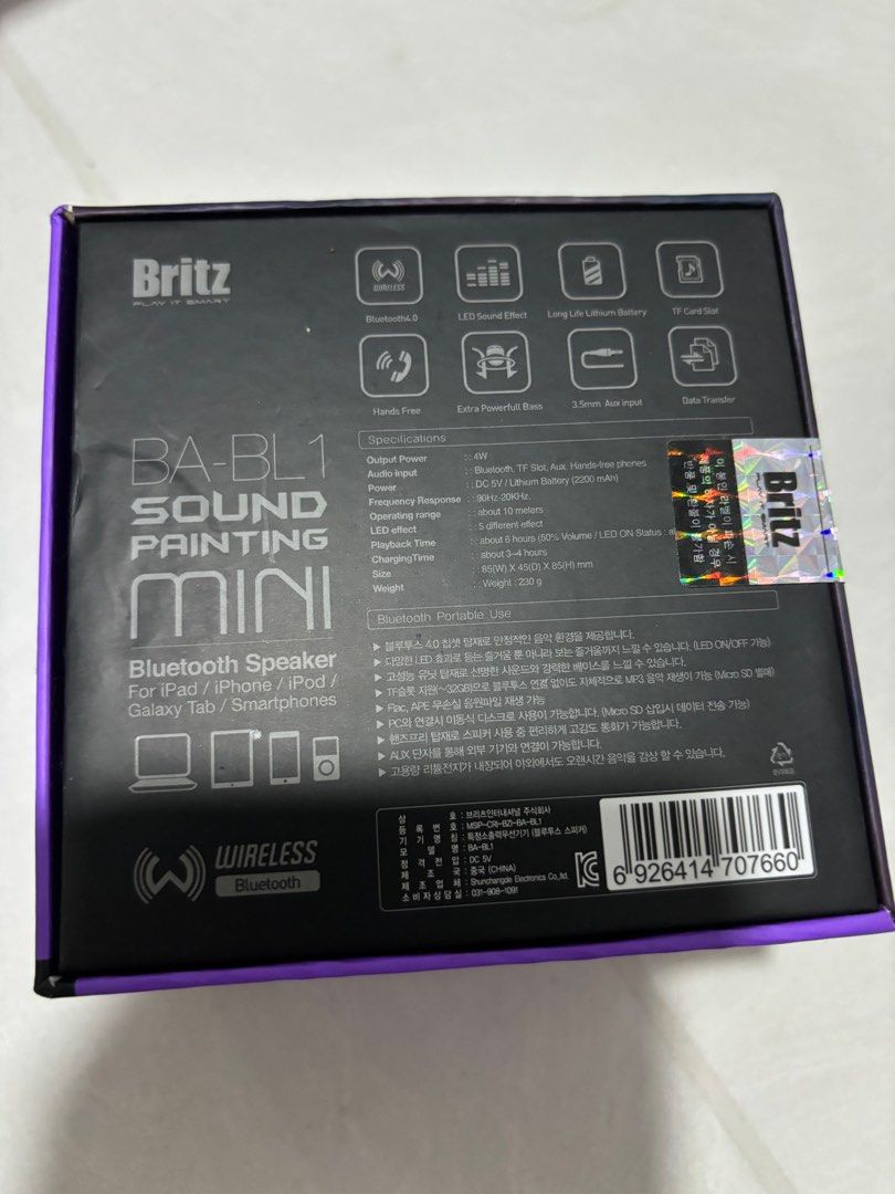 Britz Bluetooth Speaker (Model: BA-BL1), Audio, Portable Audio Accessories on Carousell