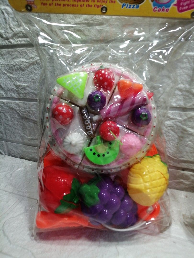 Cake and Fruits Desserts Slice Cut + Chinese Dimsum Food Play Set Toys ...