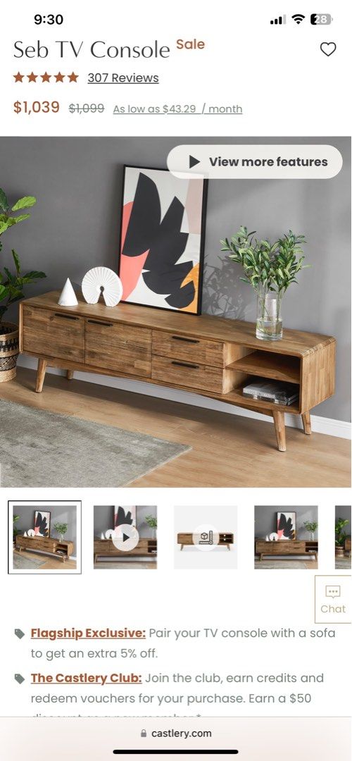 Castlery TV Console, Furniture & Home Living, Furniture, TV Consoles on ...