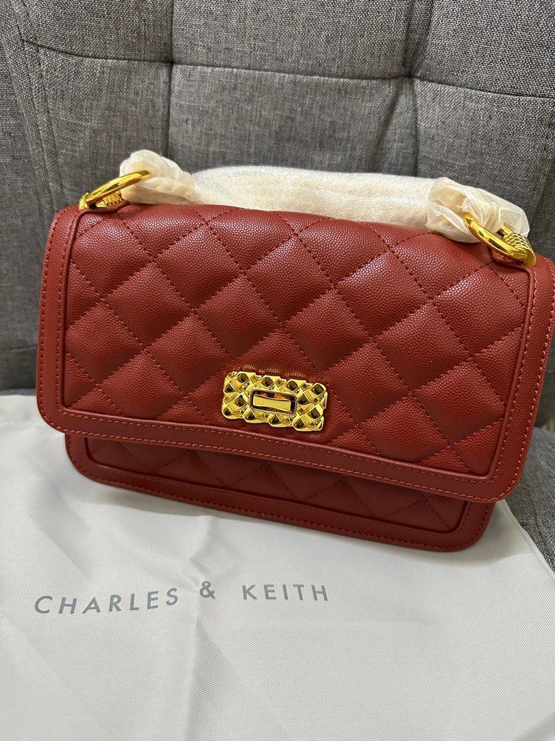 Charles & Keith Micaela Quilted Bag, Women's Fashion, Bags & Wallets ...