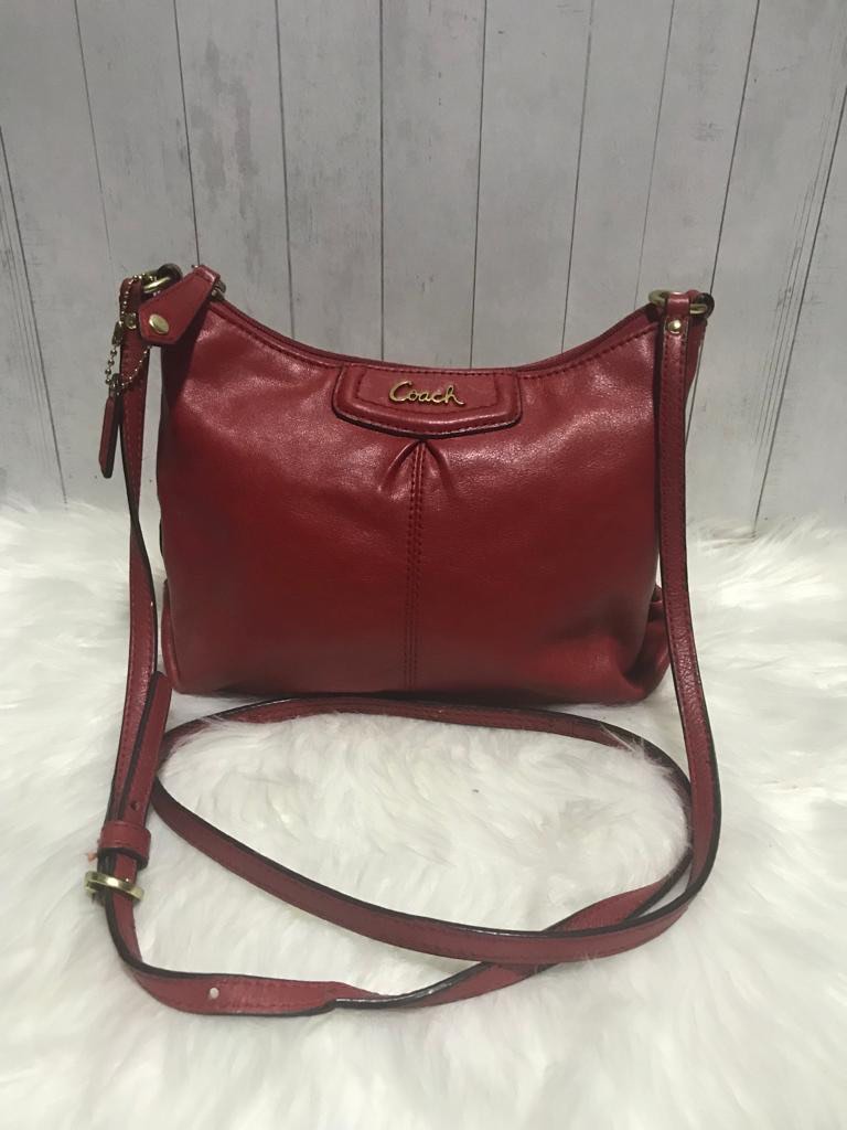 Coach Ashley Red Leather Cross Body Bag, Women's Fashion, Bags ...