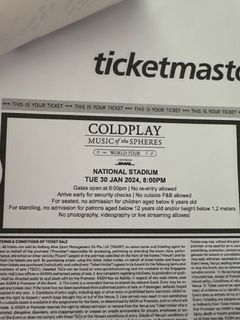 Coldplay KUBIK VIP standing tickets 30 Jan 2024, Tickets & Vouchers ...