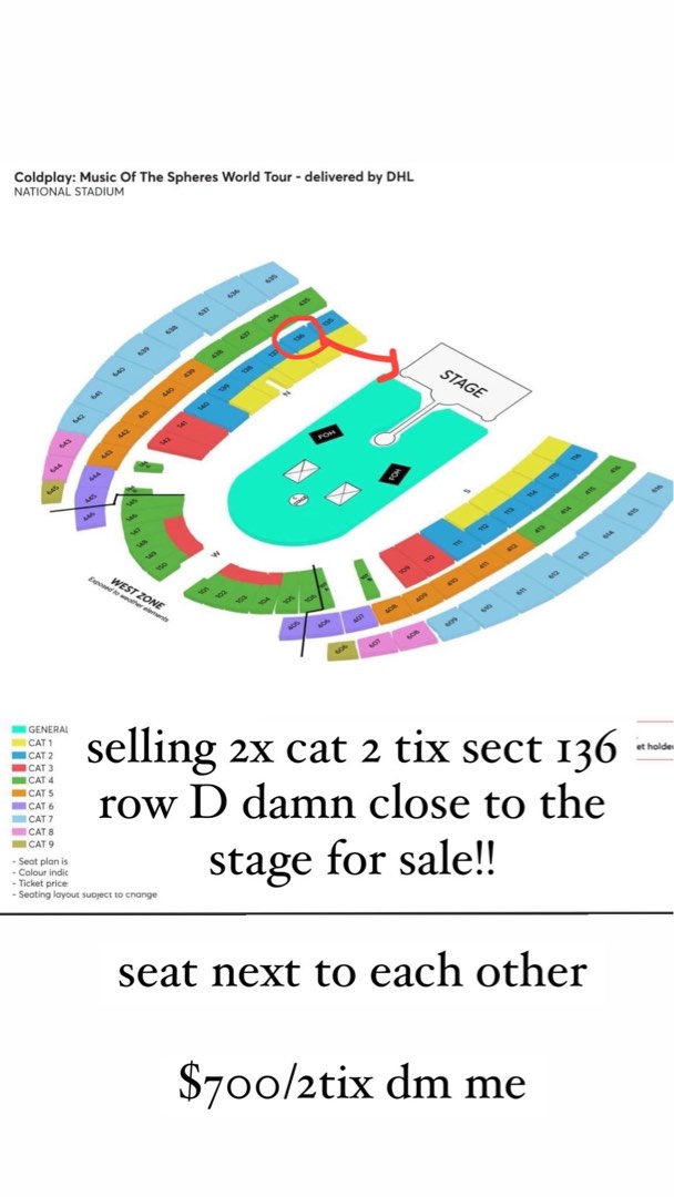 Coldplay SG 2024 Cat 2, Tickets & Vouchers, Event Tickets on Carousell