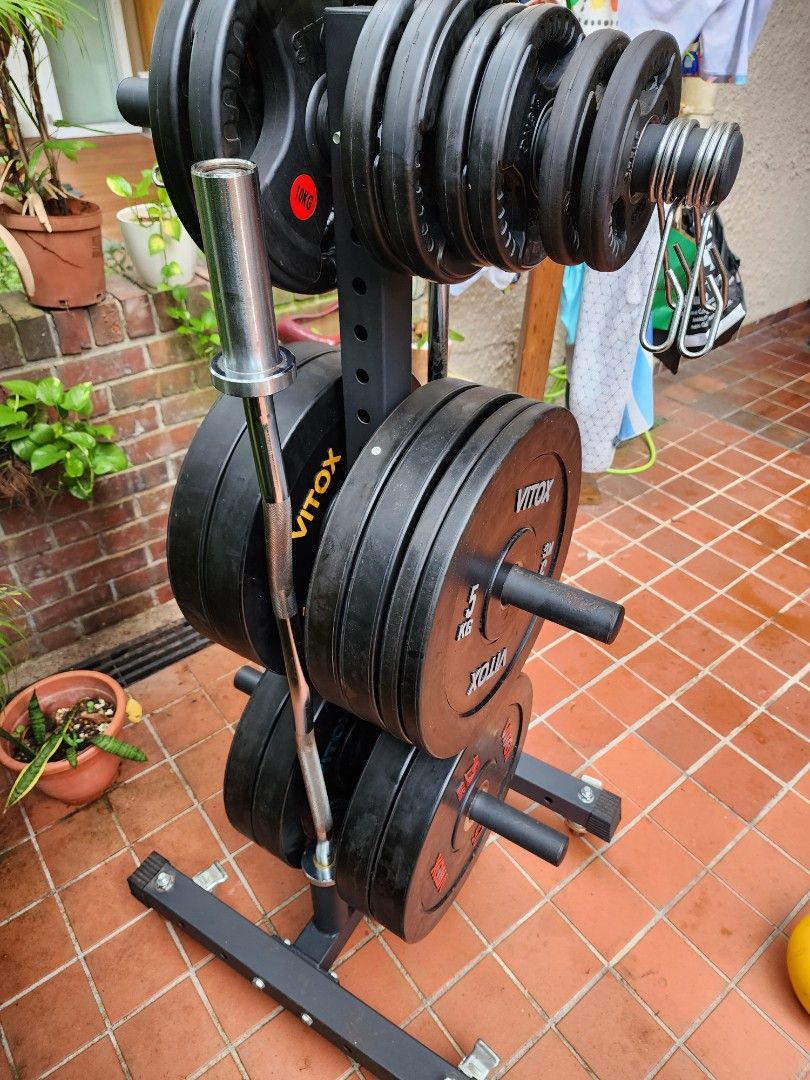 Complete Barbell Set and Rack, Sports Equipment, Exercise & Fitness ...