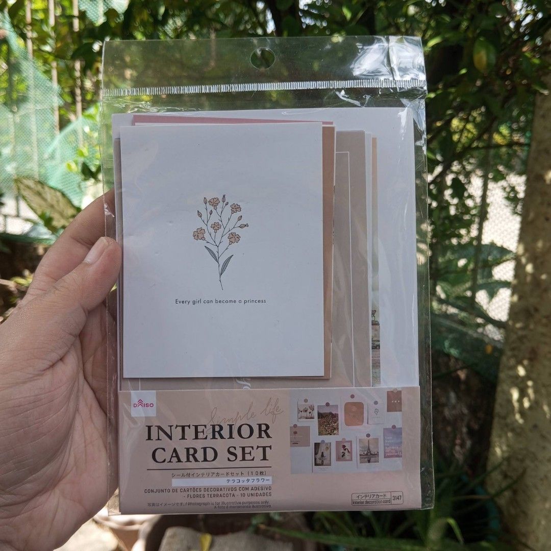 DAISO Interior Card Set, Hobbies & Toys, Stationary & Craft, Stationery ...