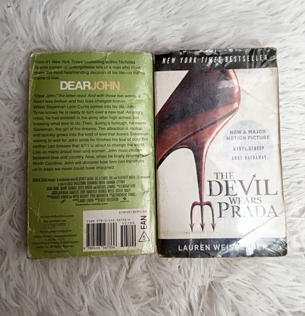 DEAR JOHN & DEVIL WEARS PRADA BOOK, Hobbies & Toys, Books & Magazines ...