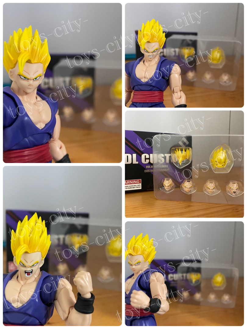 DLC 龍珠 DL Custom 超2悟飯 super hero 野獸悟飯 頭雕 son gohan 超級撒亞人 超級賽亞人 1/12 shf ...