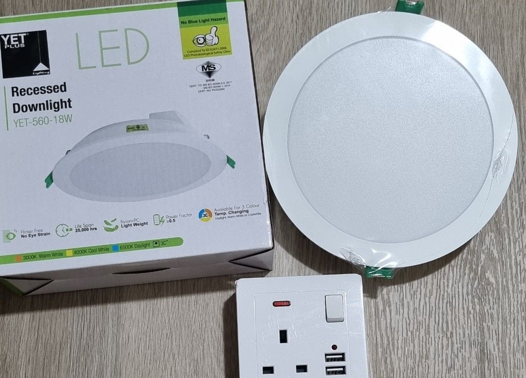 Downlight and Wall plug, Furniture & Home Living, Lighting & Fans ...