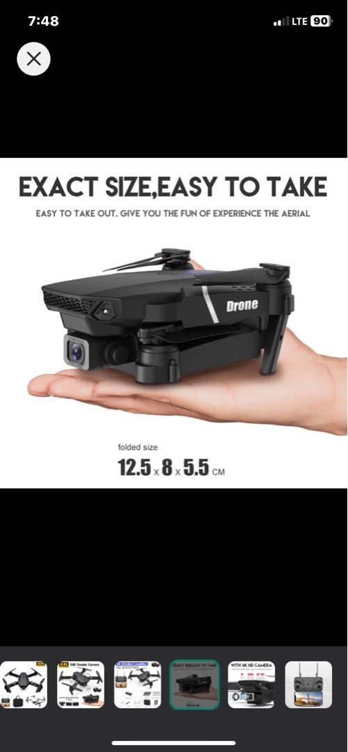 HF Drone 4K HD 1080p, Photography, Drones on Carousell