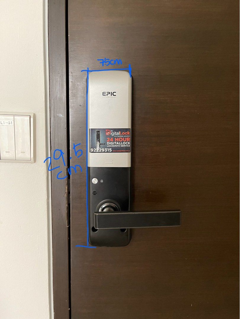 Epic Digital Door Lock ES-9000K, Furniture & Home Living, Security ...