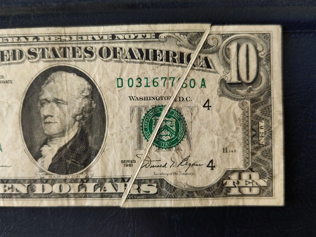 ERROR! $10 United States Banknote 1981 Series, Hobbies & Toys ...