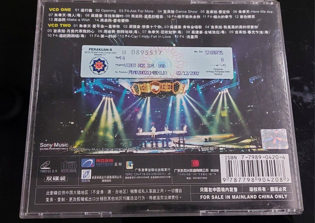 F4 original VCD, Hobbies & Toys, Music & Media, CDs & DVDs on Carousell