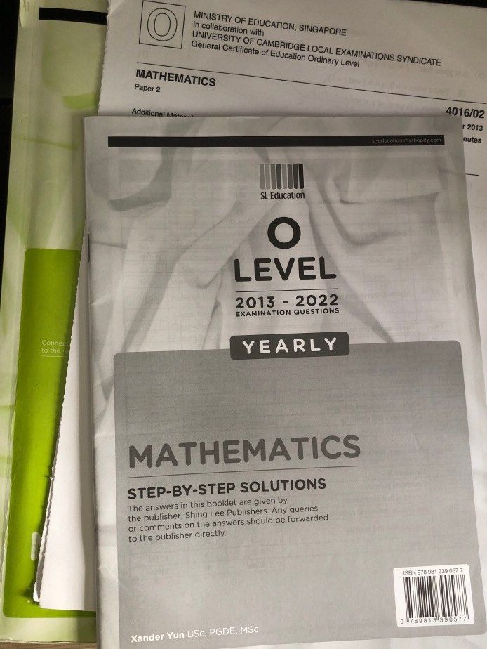 GCE O Level E-Math Yearly Ten Year Series (2013 - 2022 inclusive ...