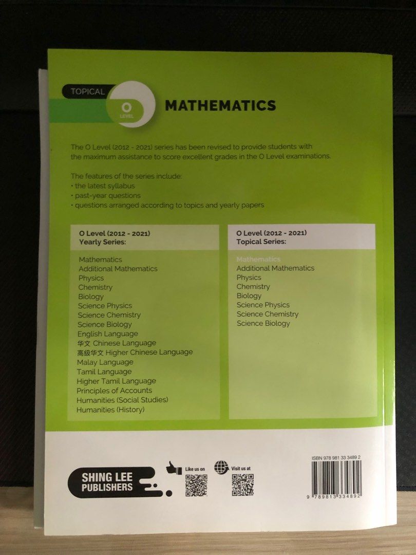 GCE O Level E-Math Topical Ten Year Series (2012 - 2021 inclusive ...