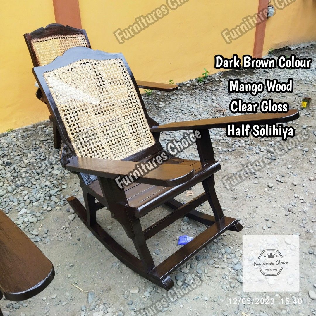 Half Solihiya Long Armrest Butaka Rocking Chair, Furniture & Home ...