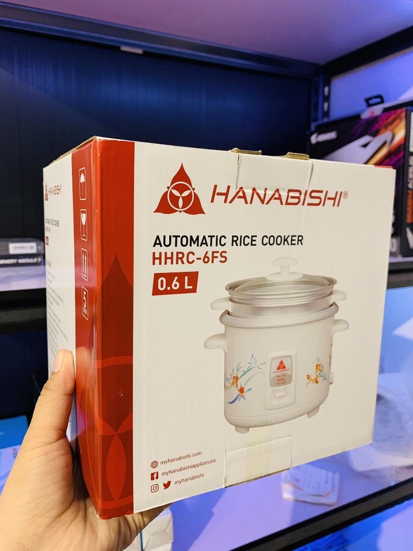 Hanabishi 0.6L Automatic Rice Cooker With Steamer HHRC-6FS, TV & Home ...