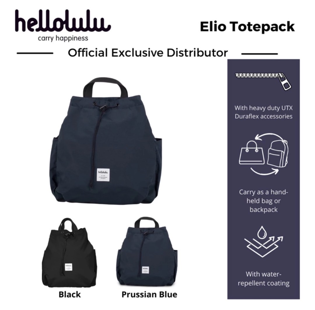 Hellolulu Emma Mini Everyday Totepack (Black), Men's Fashion, Bags, Backpacks on Carousell