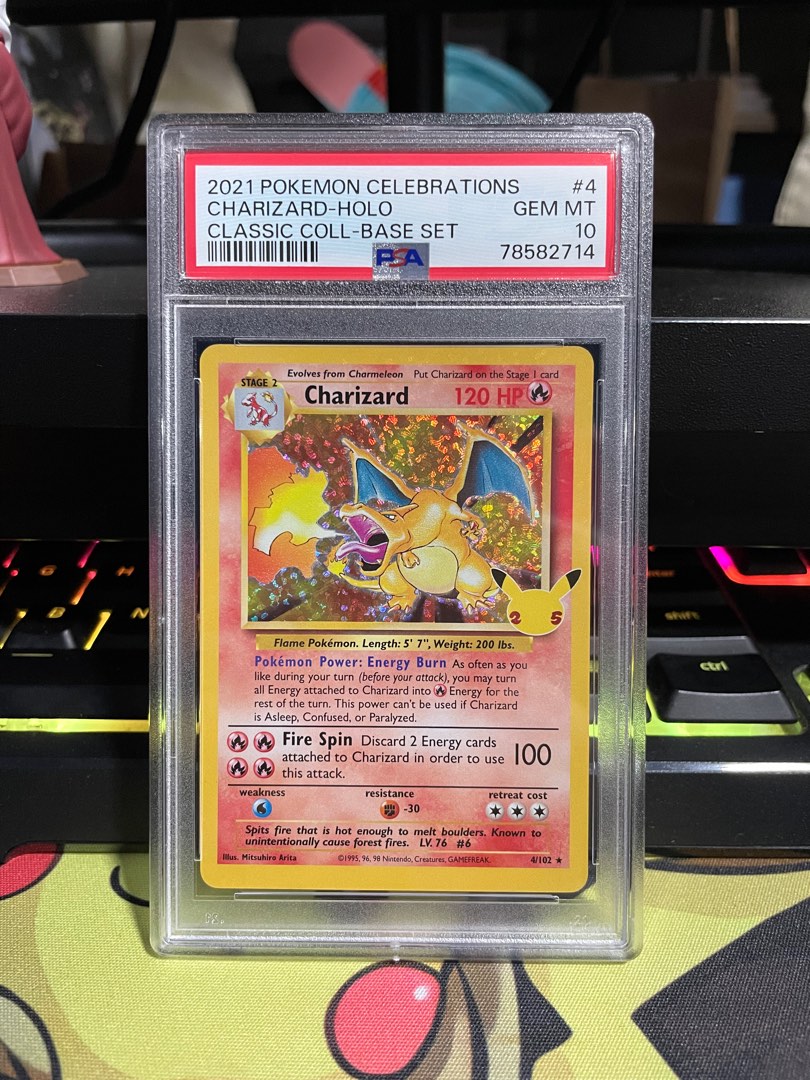 (Holo Bleed) PSA 10 Charizard #4 25th Celebrations Pokemon Classic ...