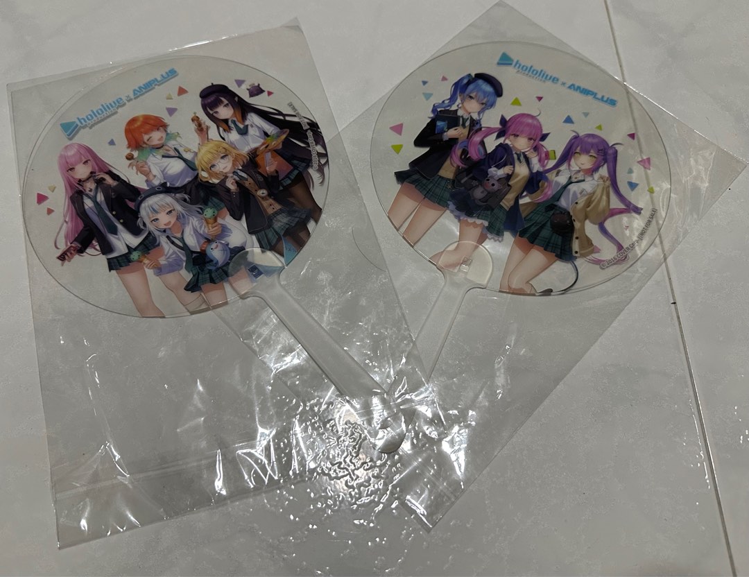 Hololive x Aniplus Collab Plastic Fan, Hobbies & Toys, Memorabilia ...