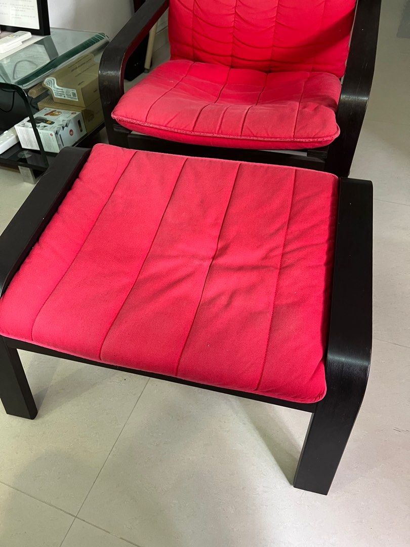 Ikea Chair with leg rest, Furniture & Home Living, Furniture, Chairs on ...