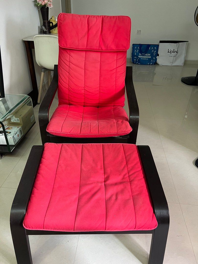 Ikea Chair with leg rest, Furniture & Home Living, Furniture, Chairs on ...