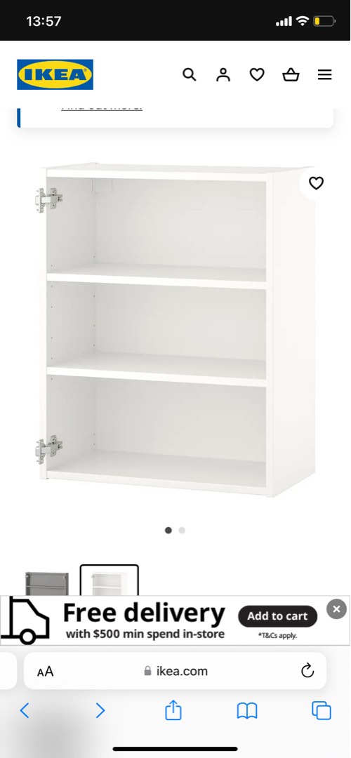 IKEA Wall Cabinet with shelves ENHET 304.406.01, Furniture & Home ...