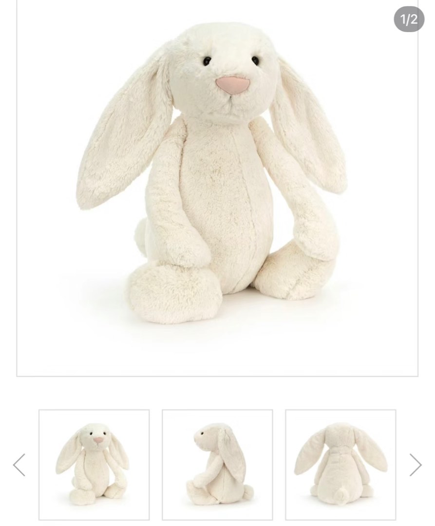 Jellycat Bashful Cream Bunny, Hobbies & Toys, Toys & Games on Carousell