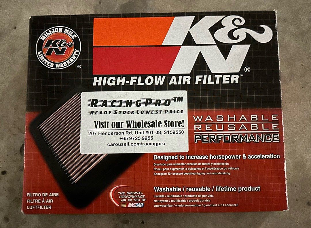 K&N High Flow Air Filter, Car Accessories, Accessories on Carousell