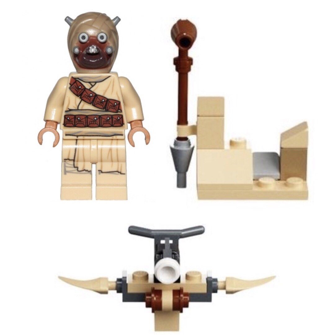 LEGO Star Wars Tusken Raider SW1074 + Weapons Rack + Ballistic Stud ...