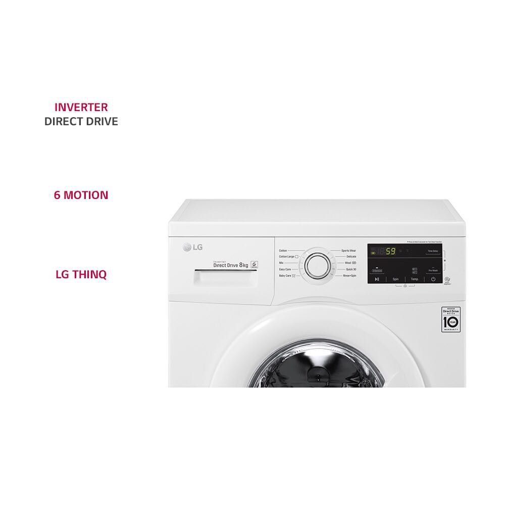 LG Washing Machine Front Load Direct Drive Inverter 8.0kg Wash Capacity ...