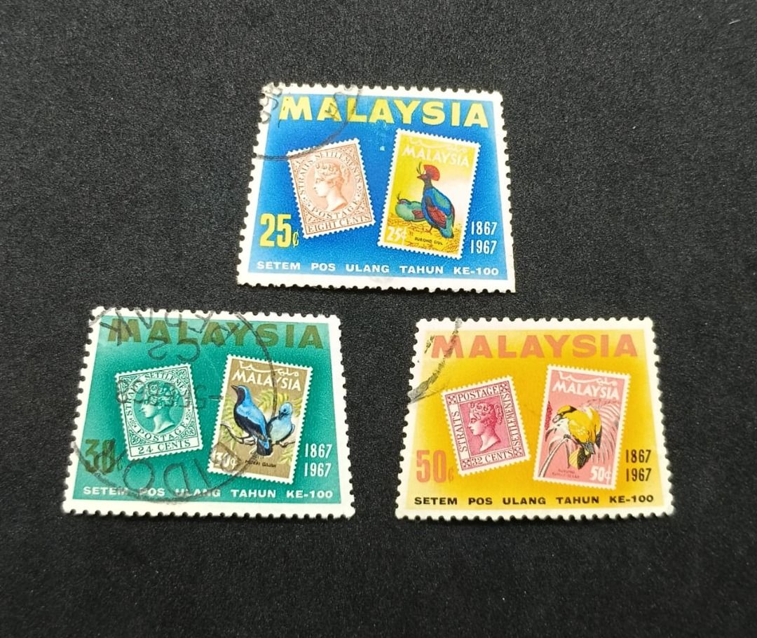 Malaysia 1967 Stamp Centenary set of 3v used G1502, Hobbies & Toys ...