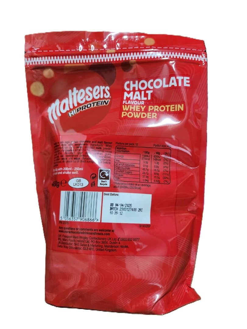 Maltesers Hi Protein - Chocolate malt (480g, 12 servings), Health ...