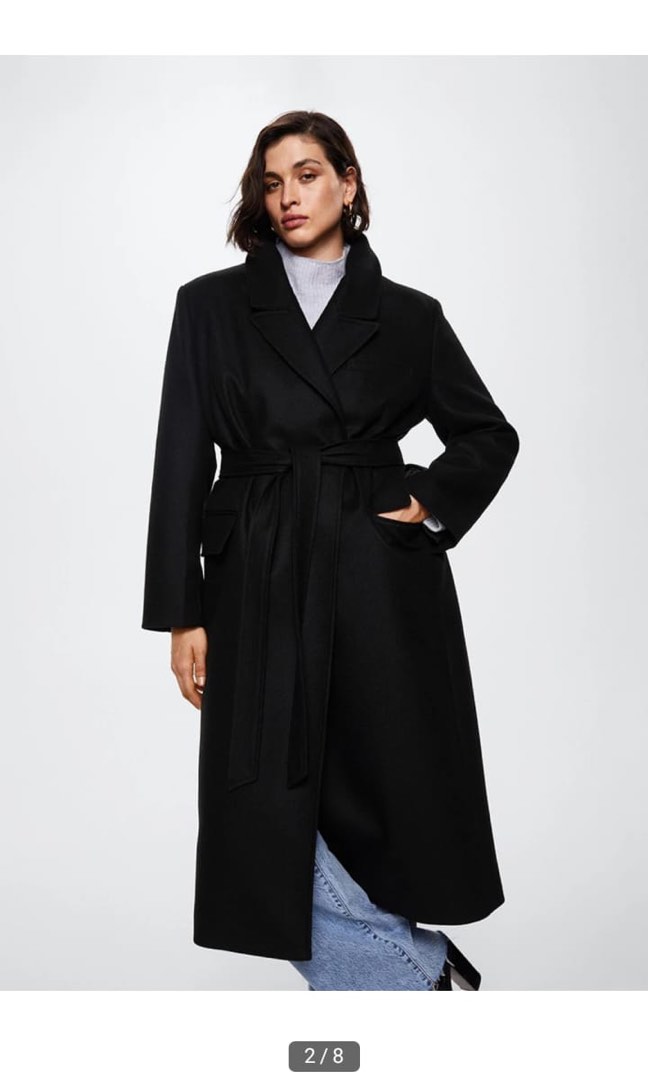 Mango Long Lapel Coat with Tag, Women's Fashion, Coats, Jackets and ...
