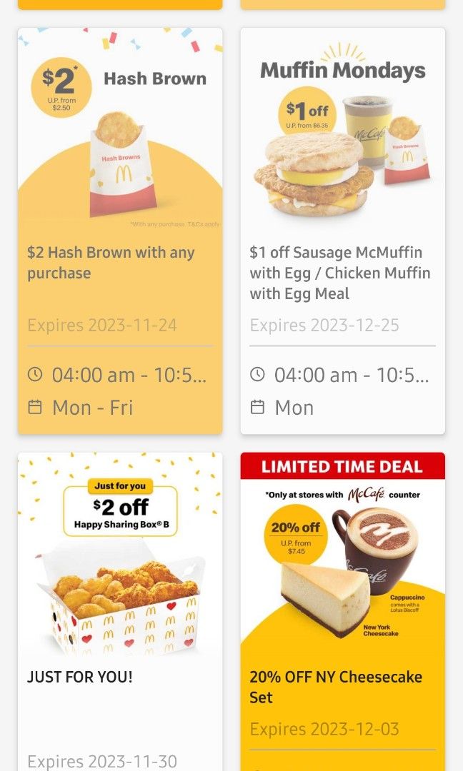 Free Mcdonald offer, Food & Drinks, Local Eats on Carousell
