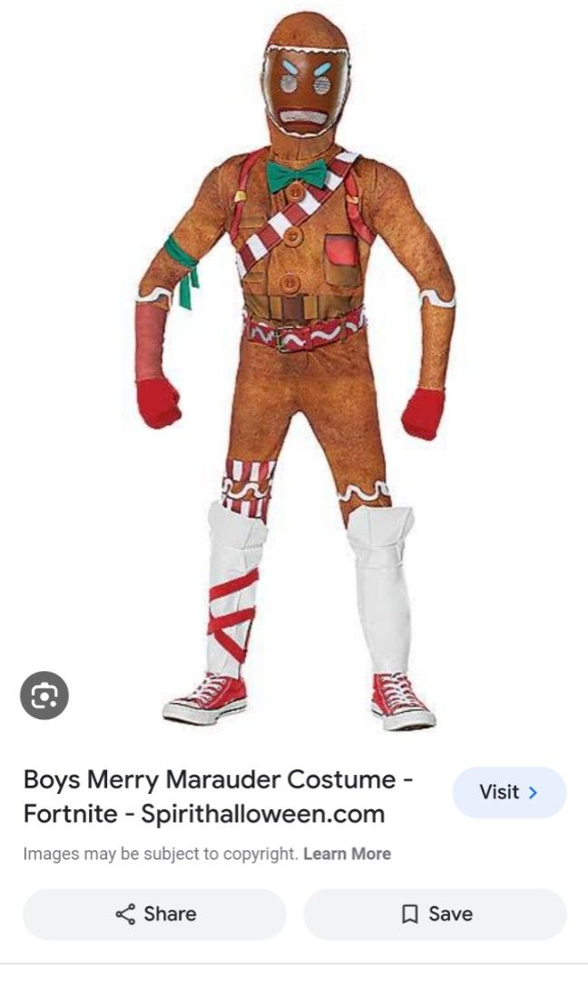 Merry marauder (gingerbread man) fortnite costume, Babies & Kids ...