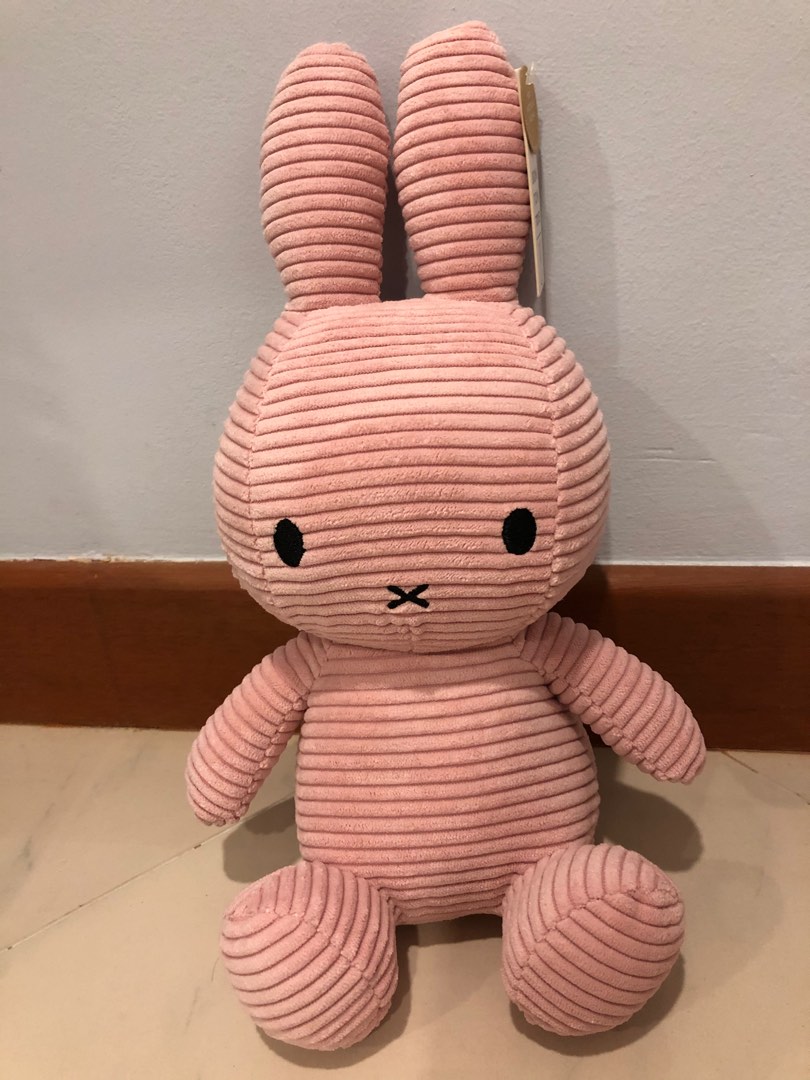 Miffy Sitting Corduroy Pink Plush Toy, Hobbies & Toys, Toys & Games on Carousell