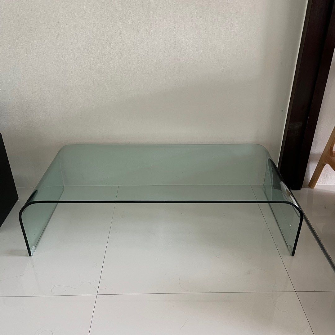 Minimalist glass coffee table, Furniture & Home Living, Furniture ...