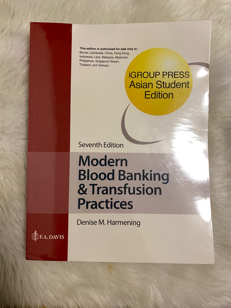 Modern Blood Banking & Transfusion Practices by Harmening, Hobbies ...