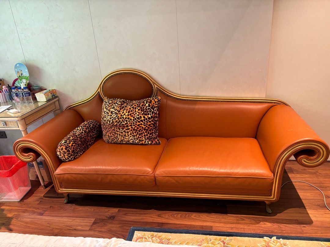 Nieri Leather Sofa, Furniture & Home Living, Furniture, Sofas on Carousell