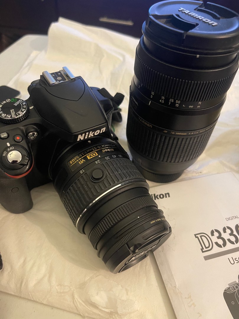 Nikon D3300 with standard lens and Tamron lens, Photography, Cameras on ...