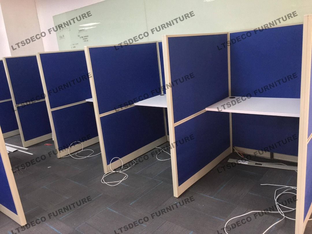 OFFICE PARTITION FULL FABRIC WORKSTATION CUBICLES, Furniture & Home ...