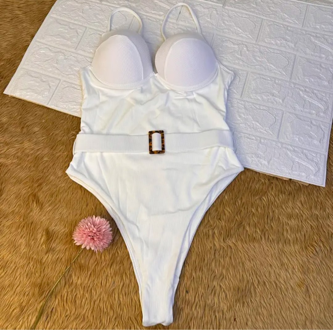 One piece white push up swimsuit, Women's Fashion, Swimwear, Bikinis ...